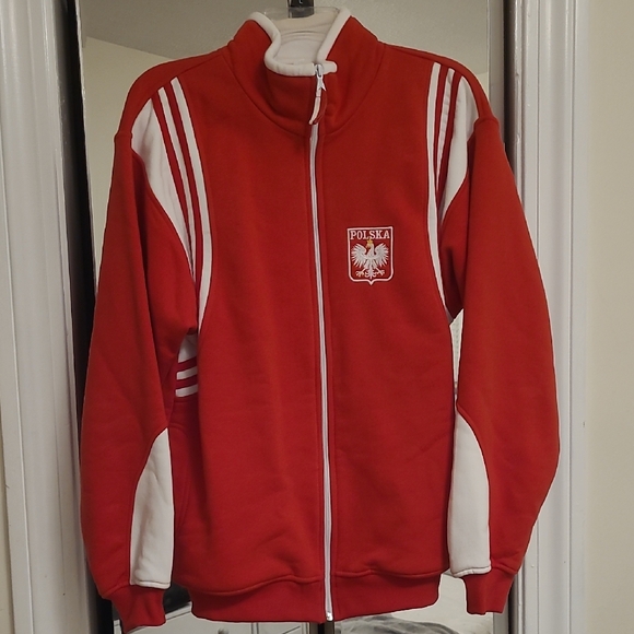 Jackets & Coats | Red And White Polska Track Jacket | Poshmark